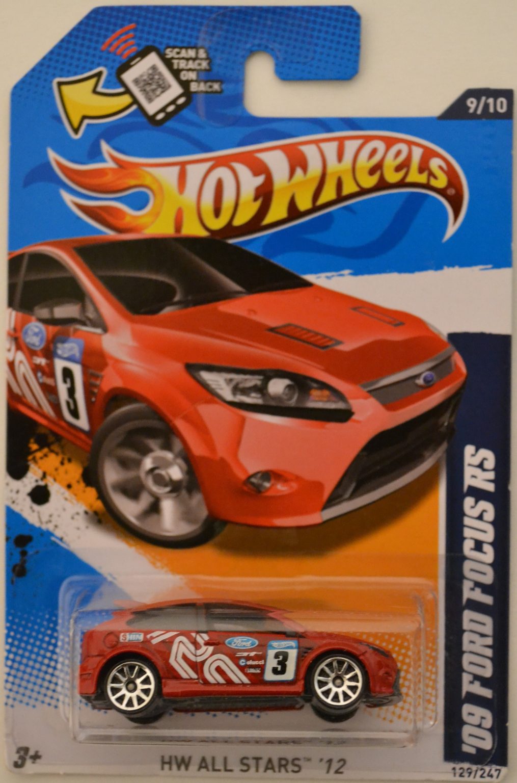 ’09 Ford Focus RS Red #129/247 Hot Wheels HW All Stars ’12 Series 1:64 ...