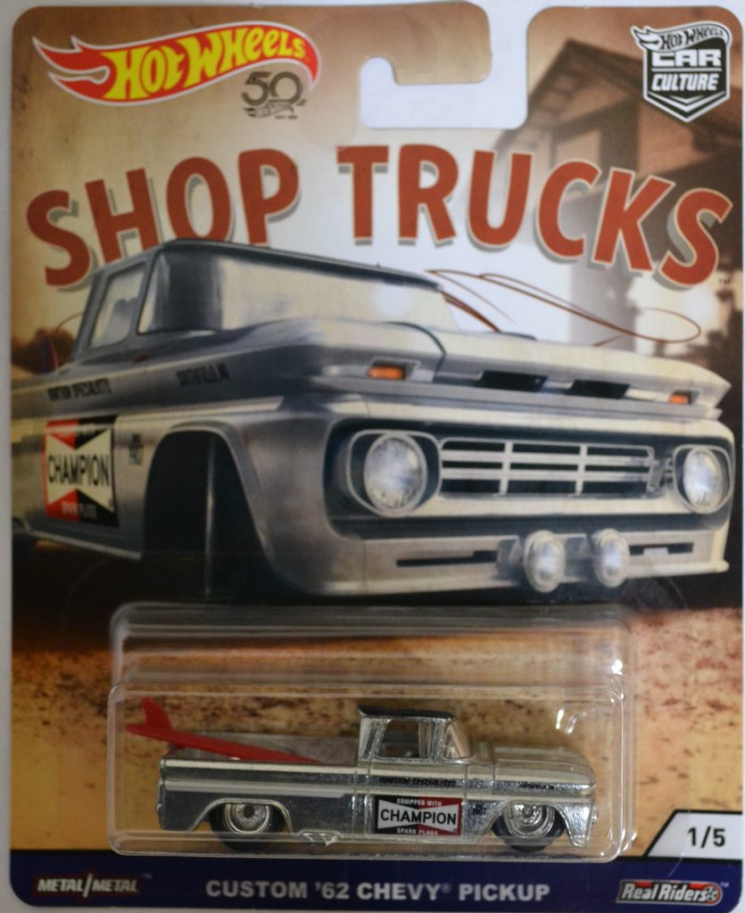Silver Custom 62 Chevy Pickup TM GM Hot Wheels Shop Trucks Series 1:64 ...