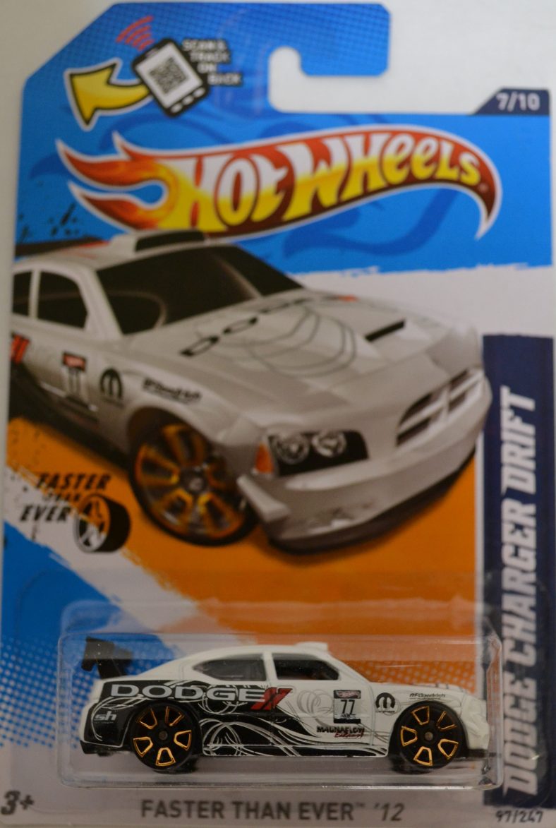 White Dodge Charger Drift Hot Wheels HW ‘Faster Than Ever 12’ Series 1: ...